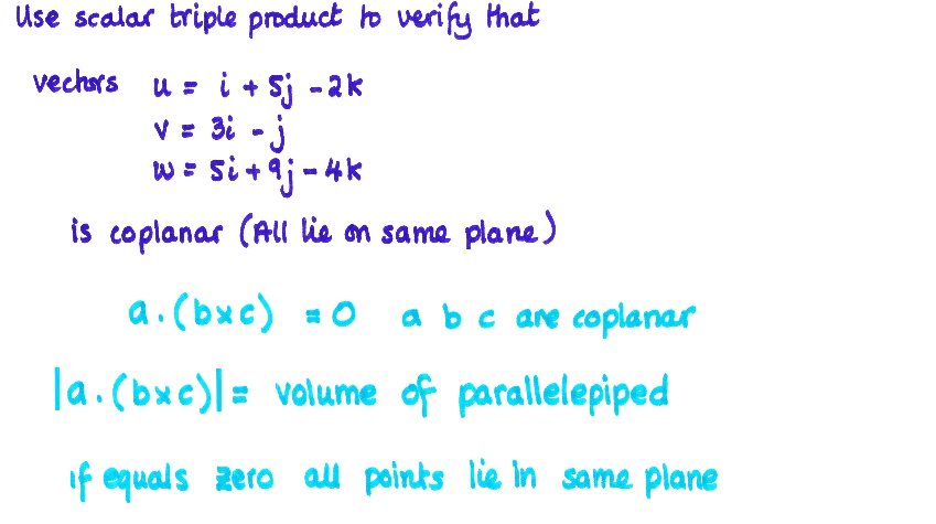 coplanar points using Scalar triple product coplanar points using Scalar triple product